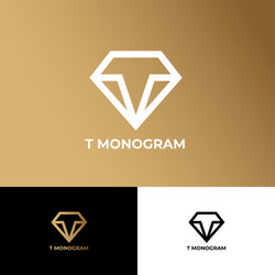 Letter t diamond logo template design Royalty Free Vector