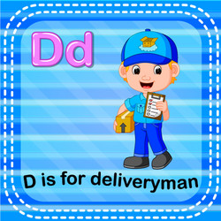 Flashcard letter d is for duck Royalty Free Vector Image