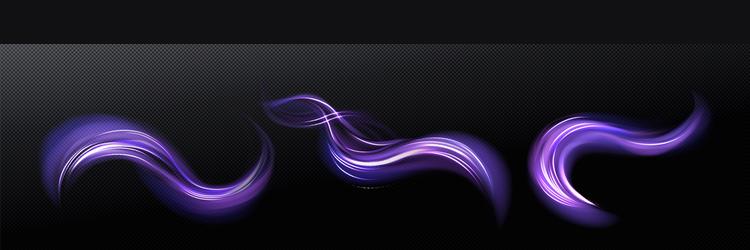 Neon magic swirl wind effect purple twirl light Vector Image