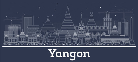 Yangon City Skyline Vector Images (73)