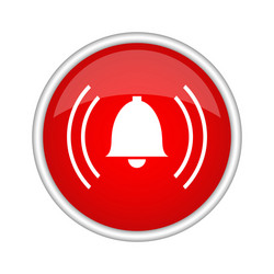 Alarm red circle web glossy icon Royalty Free Vector Image