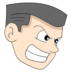 Emoticon boy head expression angry swearing face Vector Image