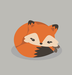 Fox sleep on ribbon banner Royalty Free Vector Image