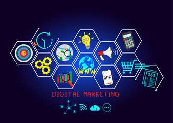 Concept digital marketing materials advertise Vector Image