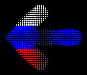Halftone russian mouse cursor icon Royalty Free Vector Image
