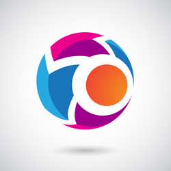 Blue striped swooshing arrow icon Royalty Free Vector Image