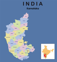 Karnataka district map with names Royalty Free Vector Image