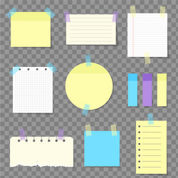 Torn paper notes sheet ripped realistic pattern Vector Image