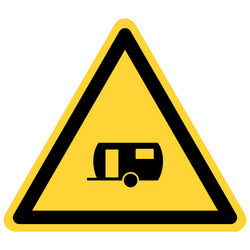 Trailer and road sign Royalty Free Vector Image