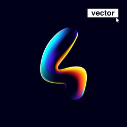 4 logo isometric number four neon lights emblem Vector Image