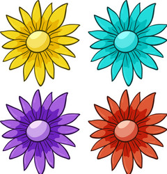 Isolated set flowers Royalty Free Vector Image