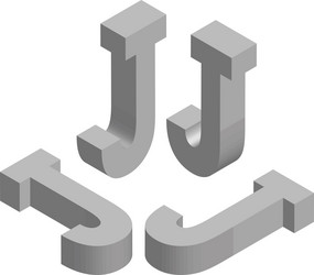 Isometric letter j template for creating logos Vector Image