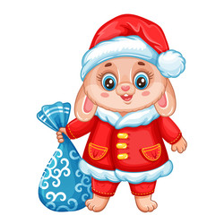 Chinese new year rabbit bunny with christmas ball Vector Image