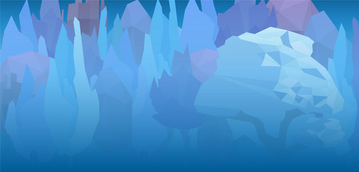 Winter frost tree stones banner background Vector Image