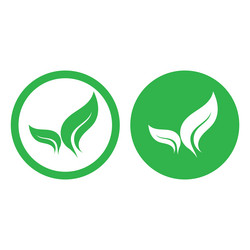 Green leaf food icons on white background Vector Image