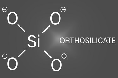 Orthosilicate chemical structure skeletal formula Vector Image