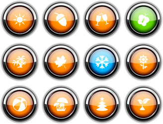 Seasons round icons Royalty Free Vector Image - VectorStock