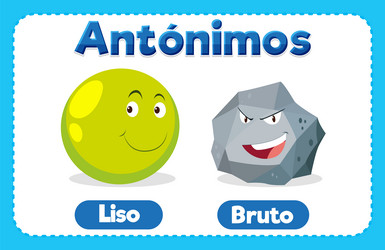 Smooth and rough education antonyms in spanish Vector Image
