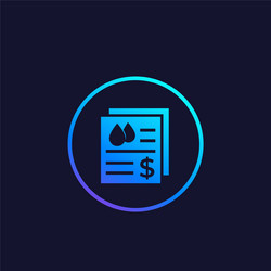 Water utility bill icon Royalty Free Vector Image