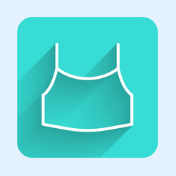 White line female crop top icon isolated with long