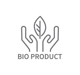 Bio product eco friendly line icon Royalty Free Vector Image