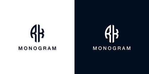 Initial letters rk monogram logo design bundle Vector Image