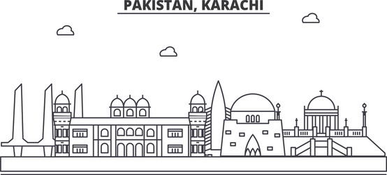 Pakistan karachi architecture city skyline Vector Image