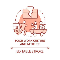Poor work culture and attitude red gradient Vector Image