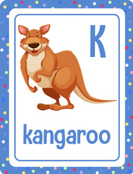 Flashcard letter k is for kangaroo Royalty Free Vector Image