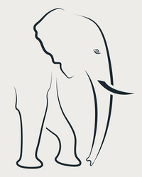 Cheerful elephant abstract head of elephant line Vector Image
