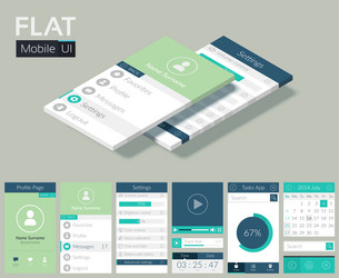 Flat ui mobile design template ui mobile Vector Image