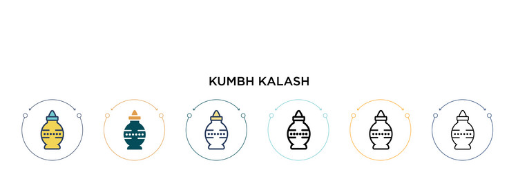 Kalasha outline icon thin line black Royalty Free Vector