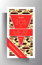 Meat shop store banner template design manually Vector Image