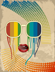 Retro face Royalty Free Vector Image - VectorStock