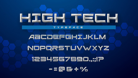 Cyber tech font contour scheme style Royalty Free Vector