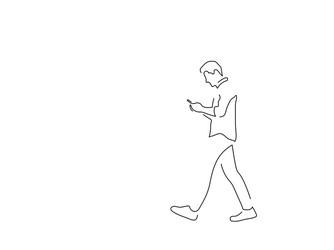 Full length people isolated line drawing Vector Image