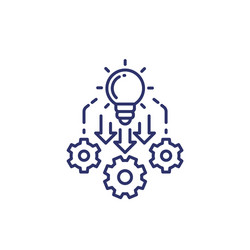Implementation ideas execution line icon Vector Image