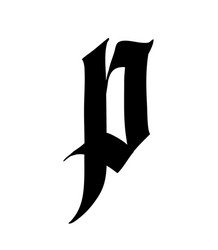 Letter p in gothic style alphabet the symbol Vector Image