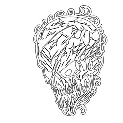 Zombie outline sketch Royalty Free Vector Image