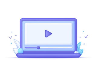 3d computer and video player Royalty Free Vector Image