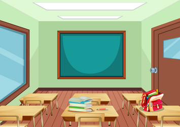 Cartoon of school classroom Royalty Free Vector Image