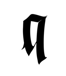 Letter q in gothic style alphabet symbol Vector Image