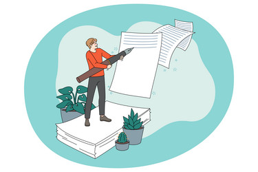 Writer and muse Royalty Free Vector Image - VectorStock