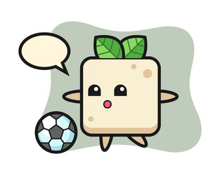 Mascot cartoon tofu as a mechanic Royalty Free Vector Image