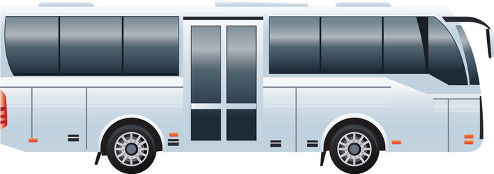White bus public transport vehicle icon Royalty Free Vector