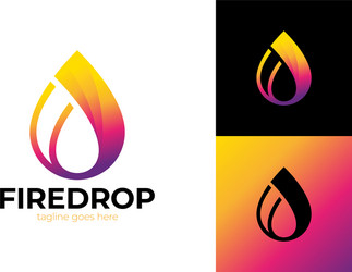 Business emblem drop water flame icon Royalty Free Vector