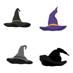 Halloween hats witch costume cap autumn holiday Vector Image