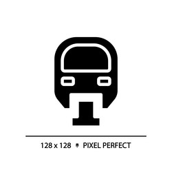 Tram pixel perfect black glyph icon Royalty Free Vector