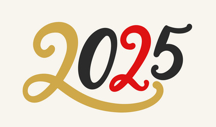 New year 2025 hand lettering banner numbers Vector Image