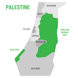 Political map of palestine highlighted Royalty Free Vector